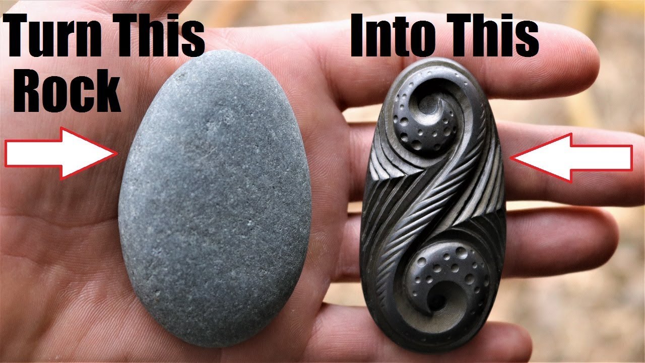 Hand Carving A River Stone Local Santa Cruz